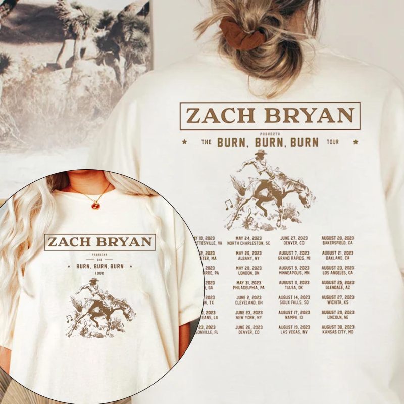 Zach Bryan Shirt The Burn Burn Burn Tour Tee Country Music Shirt ...