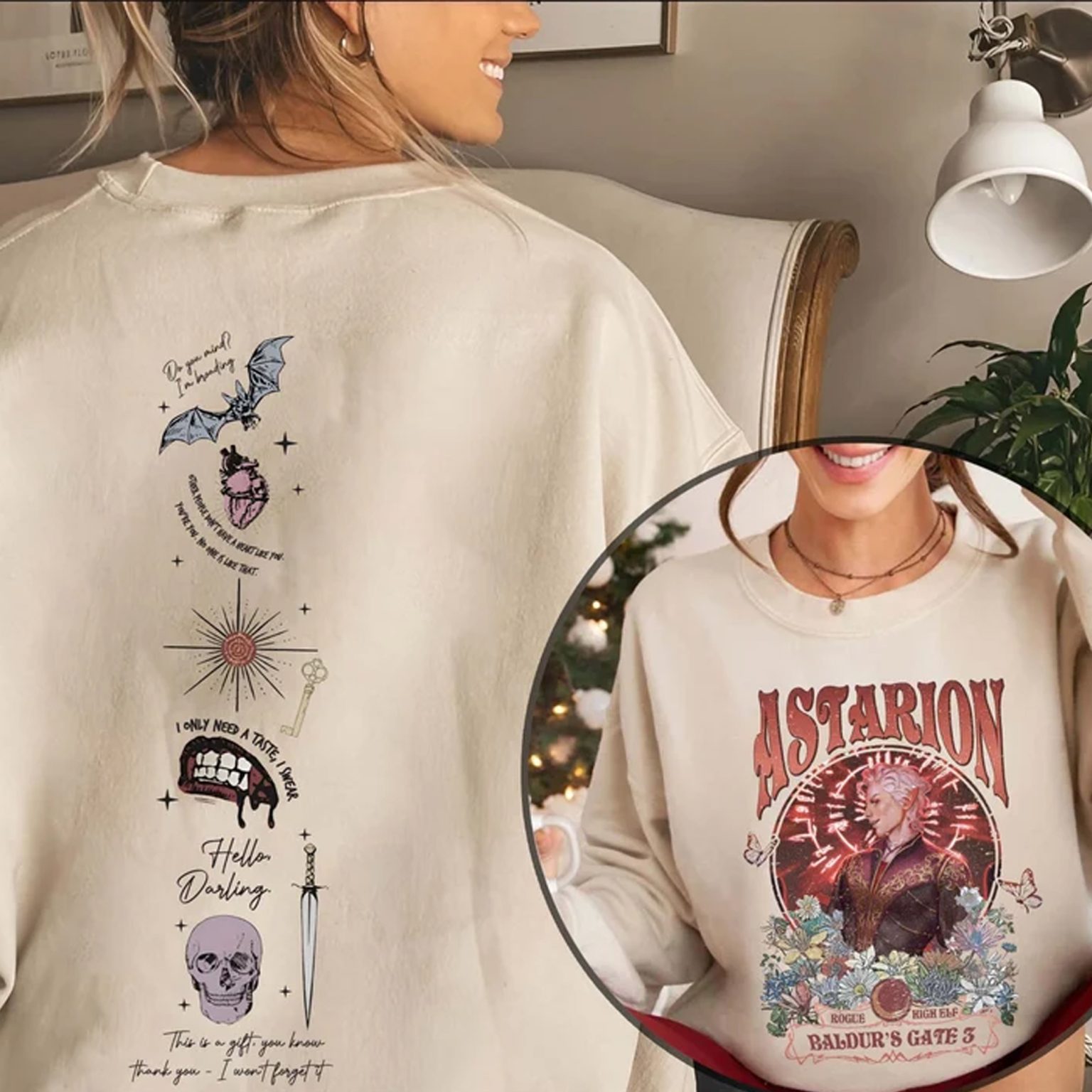 Vintage Astarion Baldurs Gate Sweatshirt. - Melody Prints